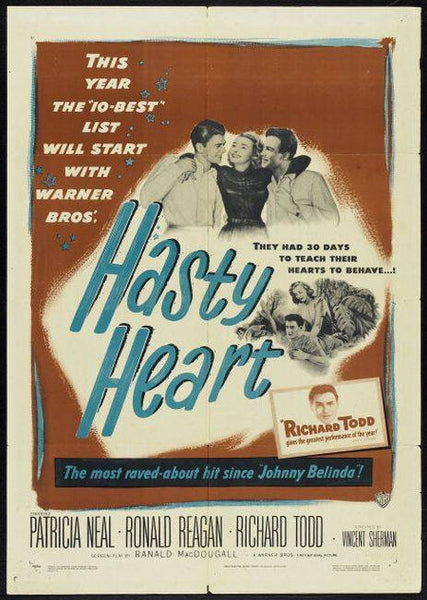 The Hasty Heart (1949) - Ronald Reagan Colorized Version – Elvis DVD ...