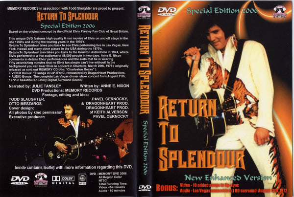 Elvis - Return To Splendour DVD – Elvis DVD Collector & Movies Store
